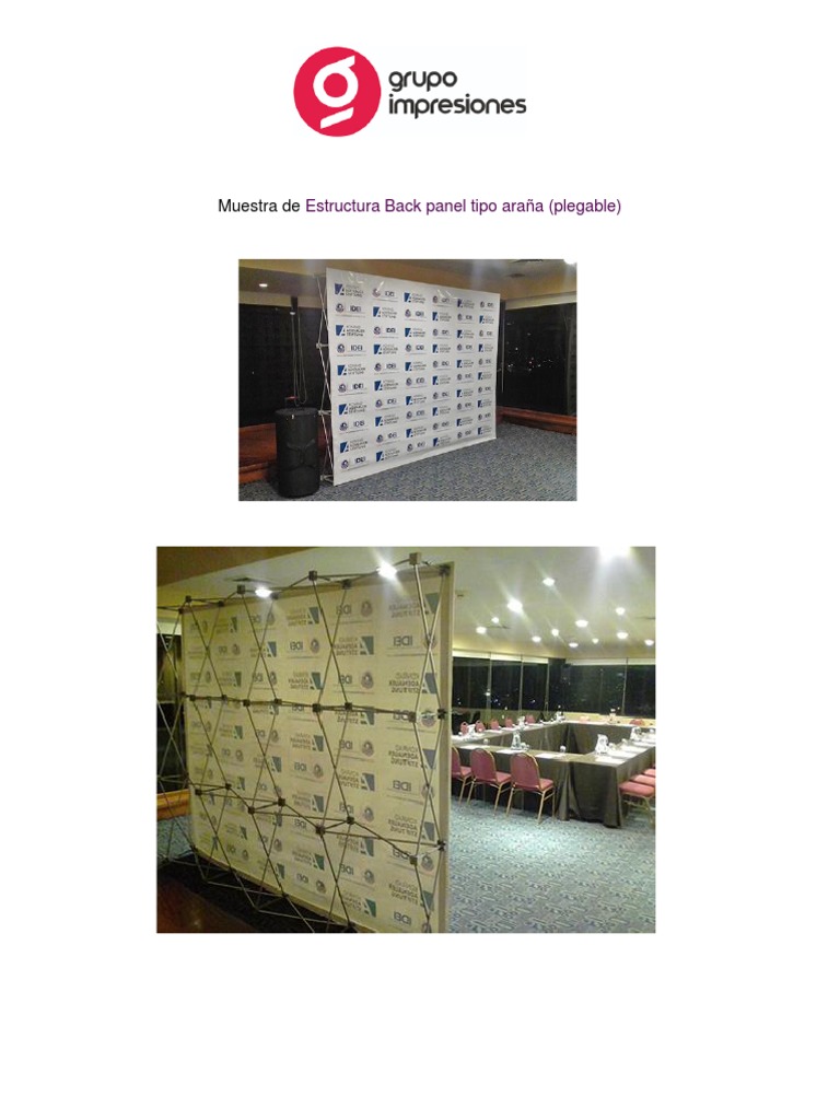 Muestra de Estructura Back Panel Tipo Araña | PDF