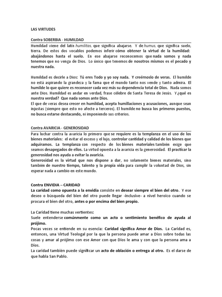 Las Virtudes | PDF | Castidad | Amor