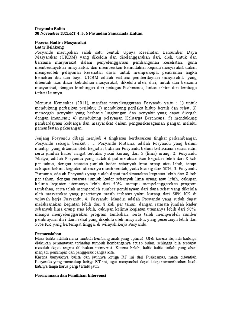 F1 Posyandu Balita | PDF