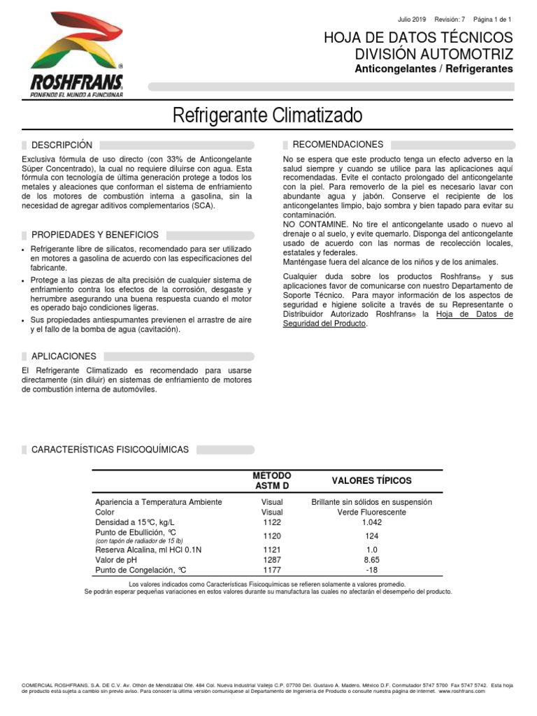 62 HDT Refrigerante Roshfrans Climatizado | PDF