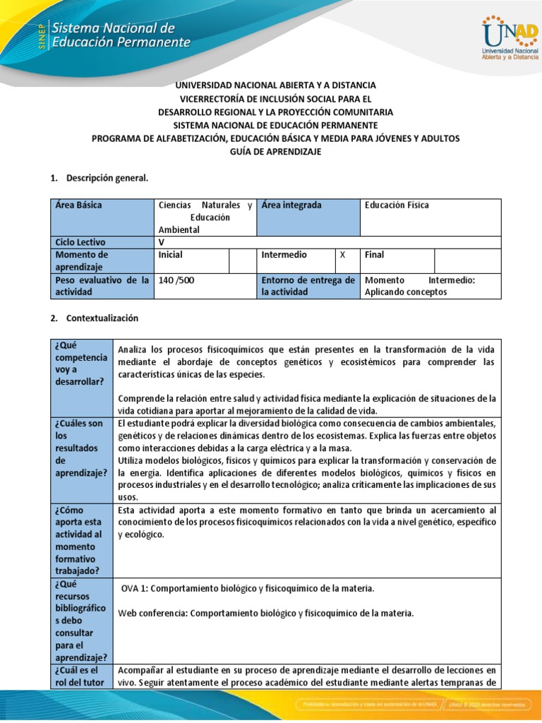 Guía de aprendizaje- Comportamiento biológico y fisicoquímico de la ...