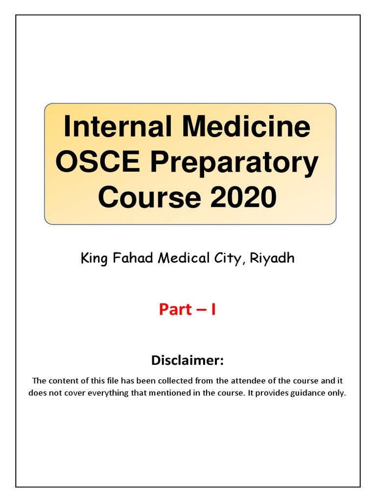 KFMC OSCE Course 2020 - Part I | PDF