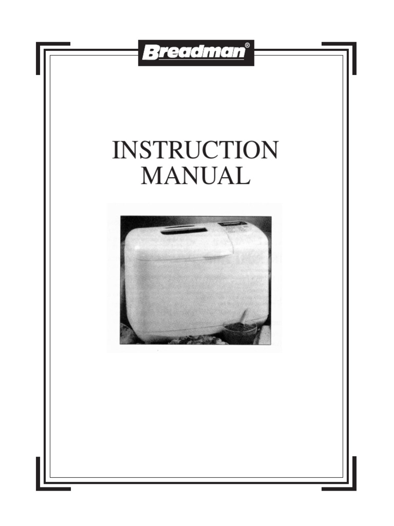 Breadman Plus tr845 Manual de Instrucciones | PDF | Breads | Dough