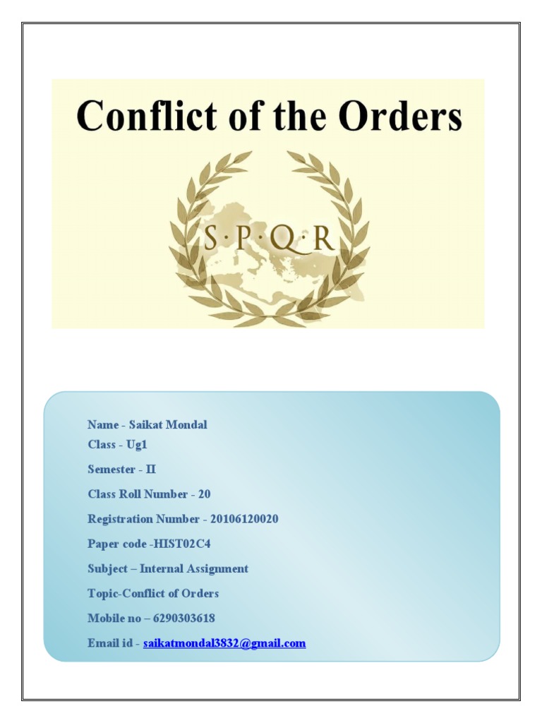 Conflict of Orders | PDF | Travel | History