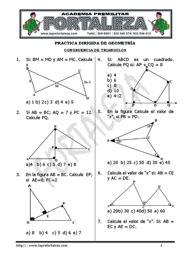 05 - Congruencia de Triangulos | PDF | Geometría | Geometría del plano euclidiano