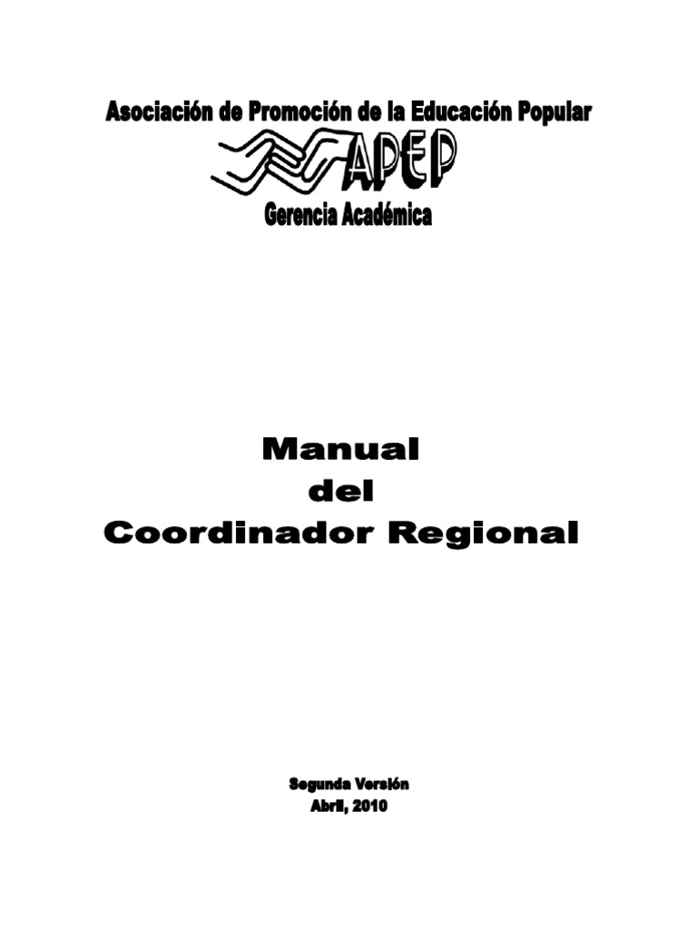 Manual Del Coordinador APEP 2010 | PDF