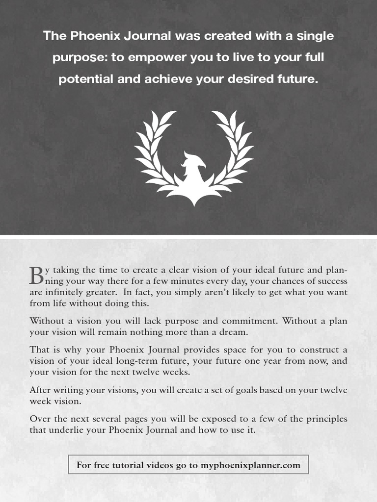 Empower Your Future with the Phoenix Journal | PDF | Goal | Habits