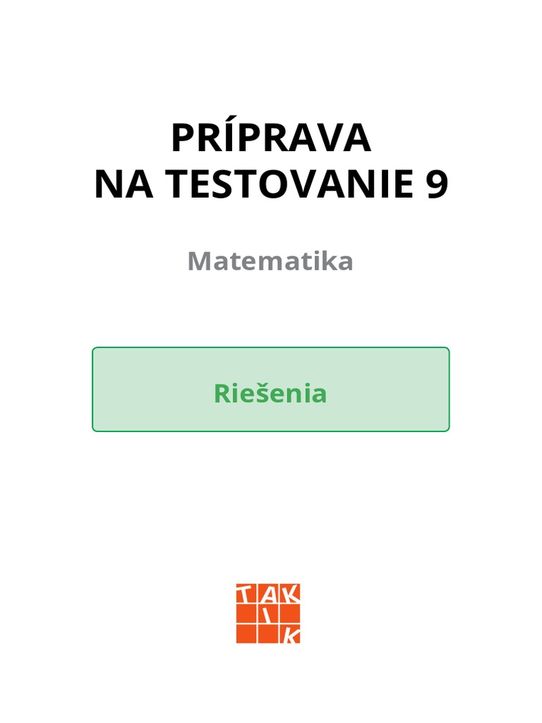 Príprava Na Testovanie 9 Mat - RIESENIA | PDF