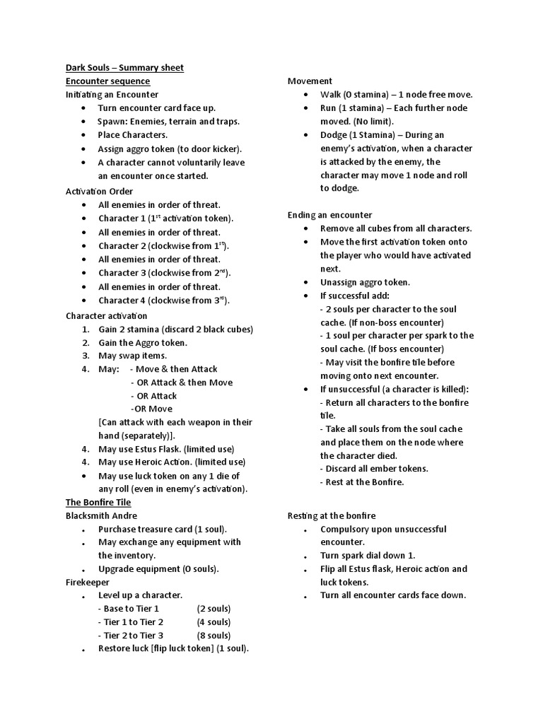 Dark Souls Board Game Encounter Rules | PDF | Gaming | Tabletop Games