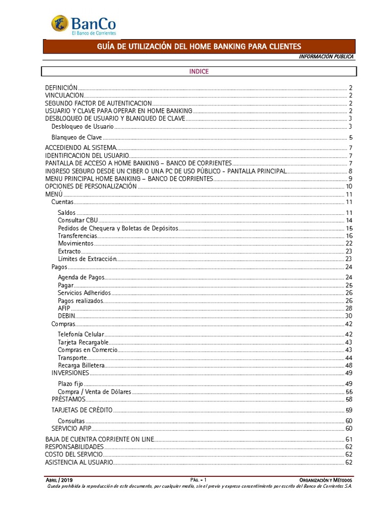 Guía de Home Banking para Clientes | PDF