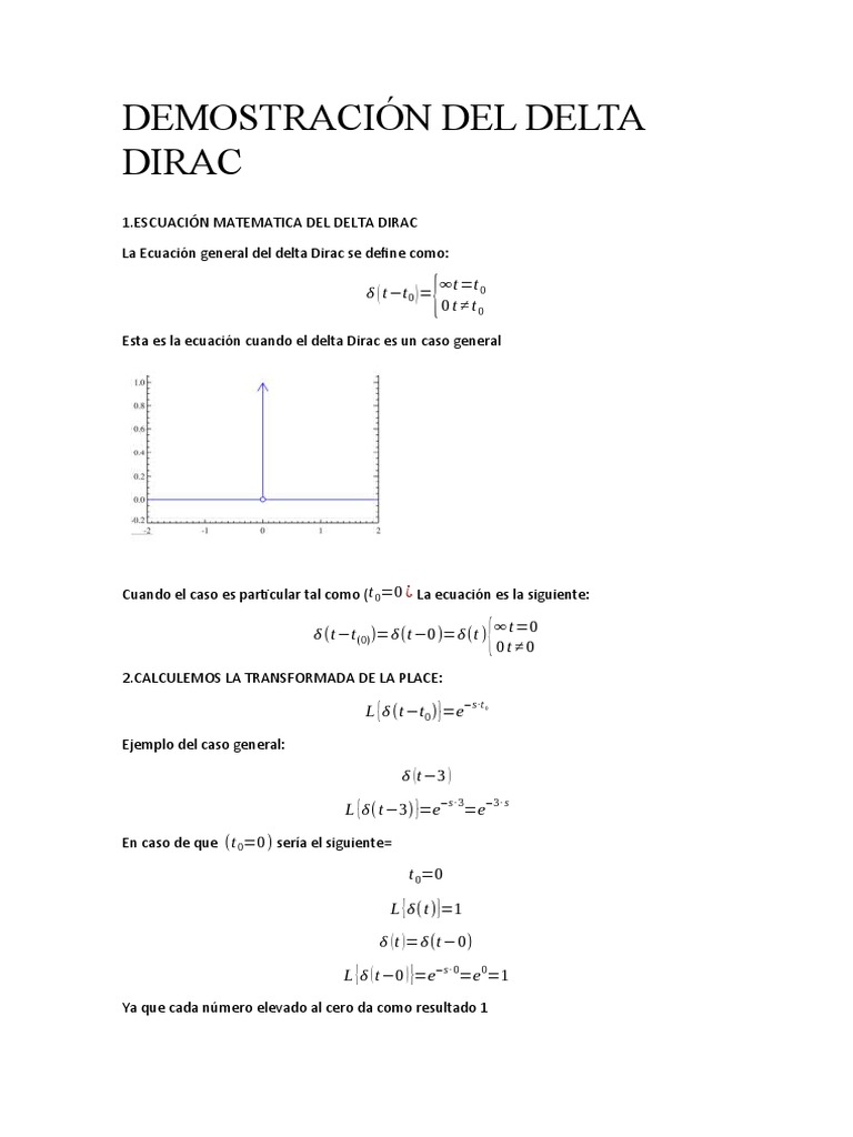 Demostración Del Delta Dirac | PDF