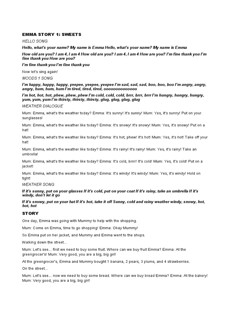 Emma Story 1 | PDF