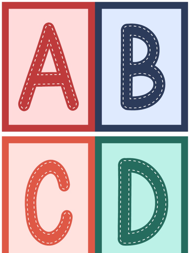 Alfabeto Colorido Letras Punteadas Tarjetas (Flashcards) | PDF