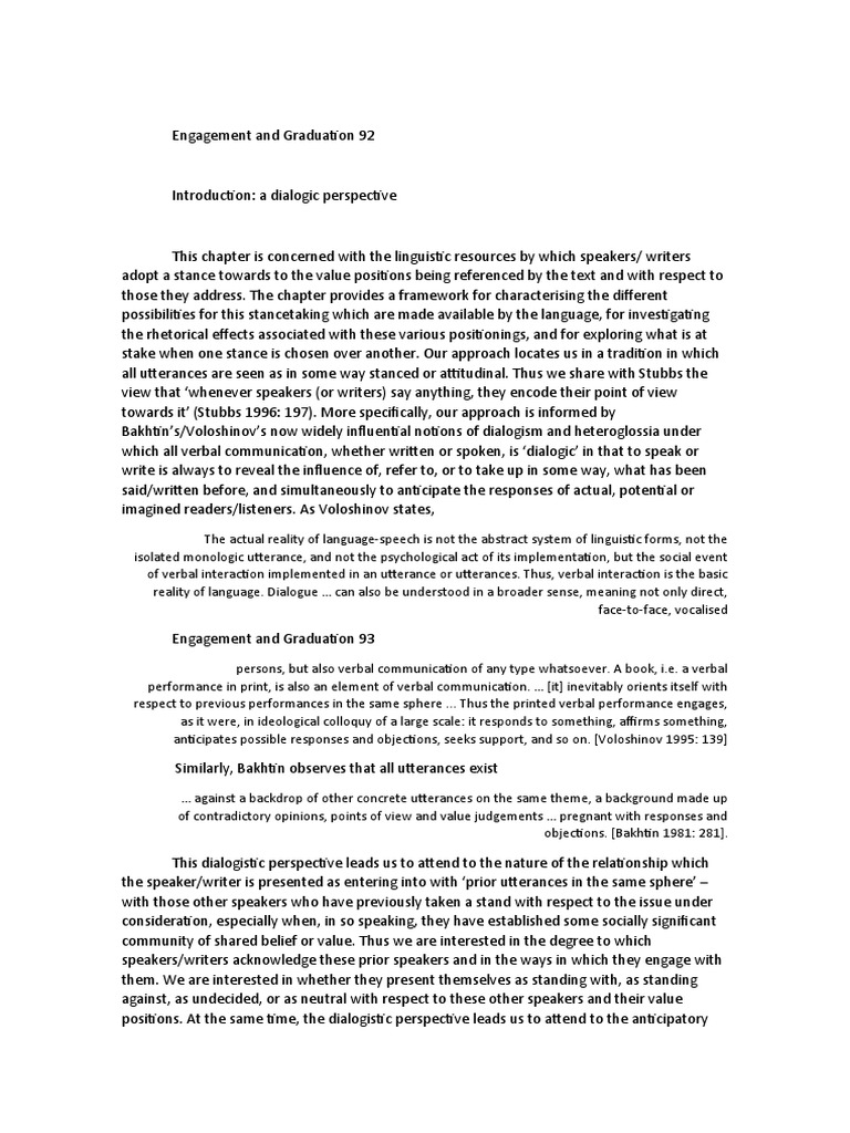 Engagement and Graduation 92 | PDF | Linguistics | Human Communication