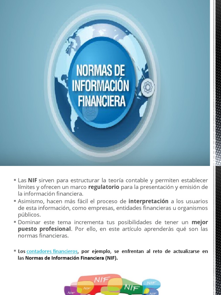 La importancia de las Normas de Información Financiera (NIF) y su ...