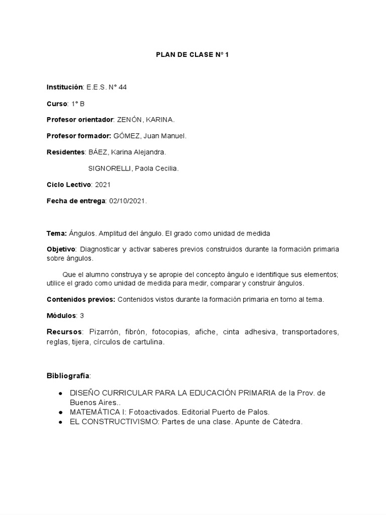 Plan de Clase | PDF