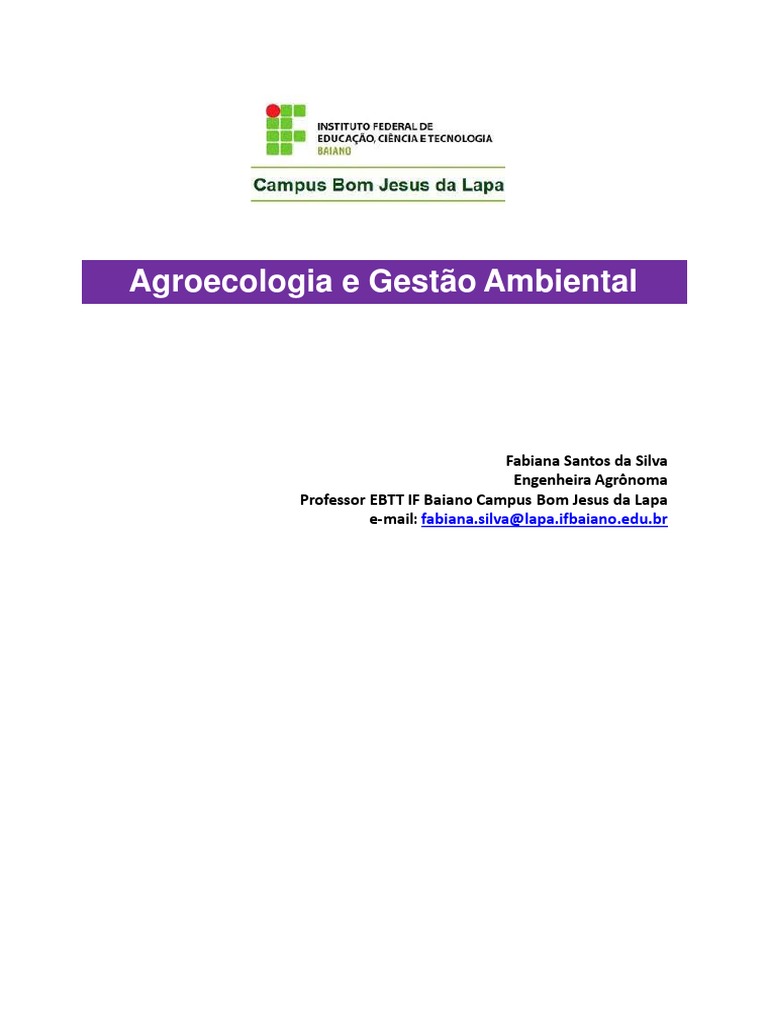 Aula A e G.A. - Agroecologia - Conceitos e Pilares | PDF | Agroecologia | Ecossistema