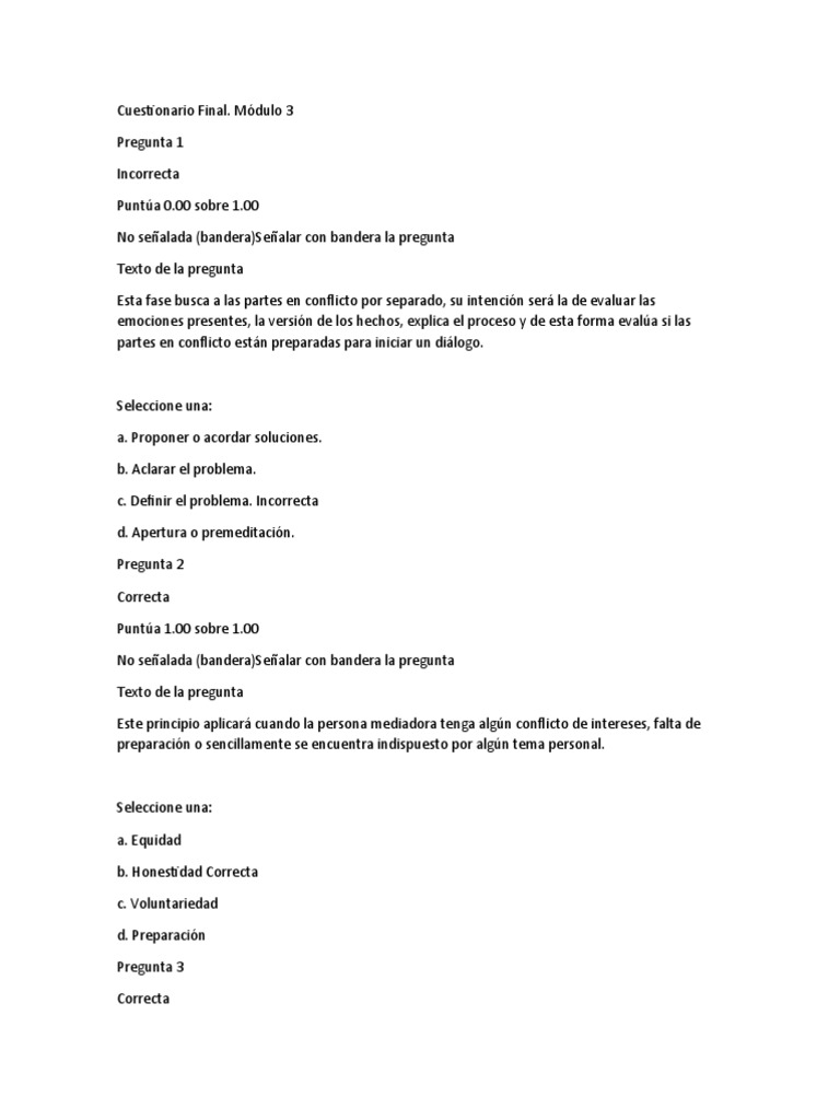 Cuestionario Final Modulo 3 | PDF