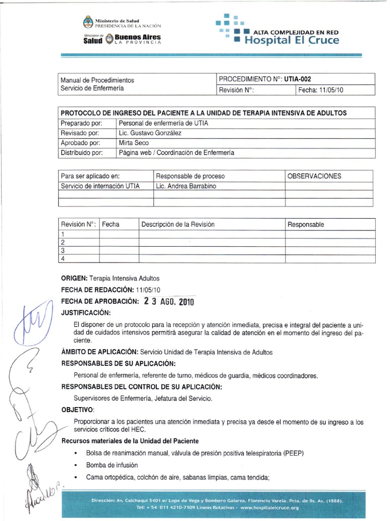 Ingreso Del Paciente Pdf