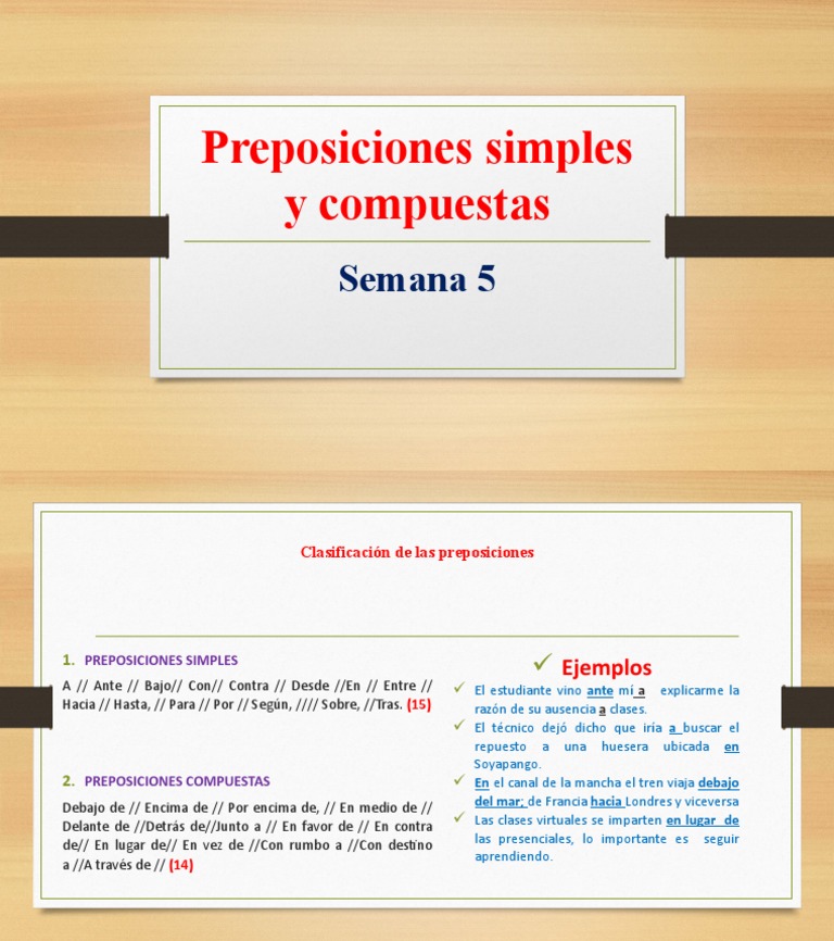 Semana 5 Las Preposiciones | PDF