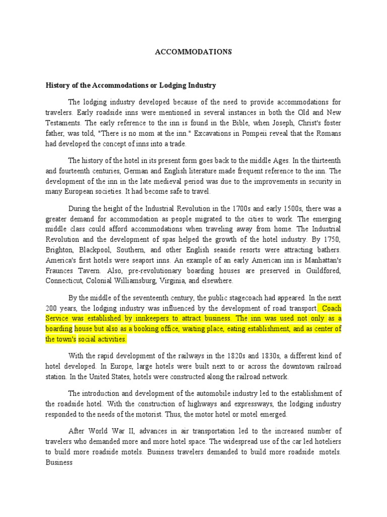 Accommodations | PDF | Hotel | Motel