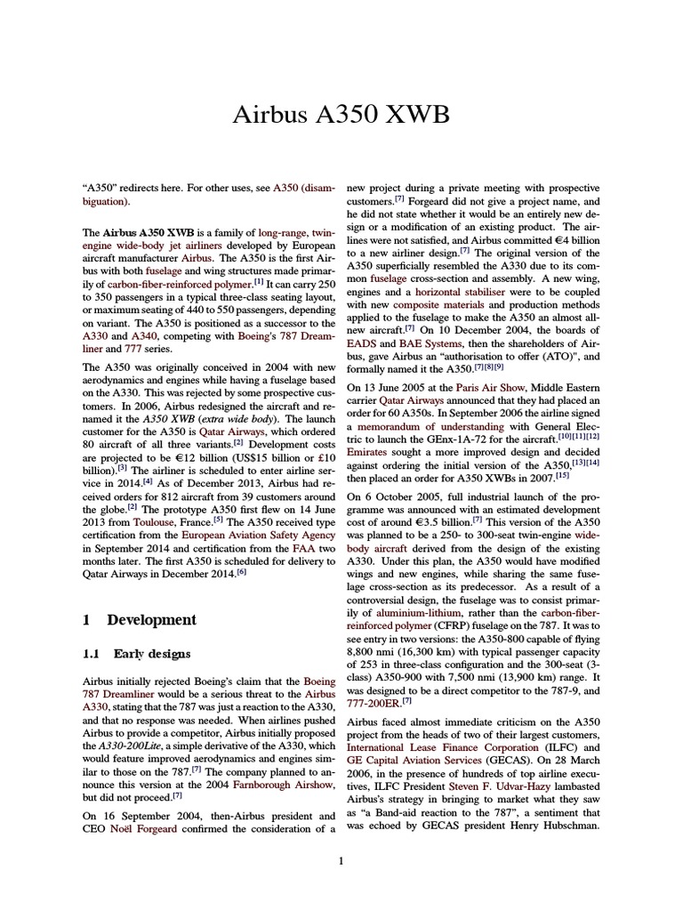 Airbus A350 XWB | PDF | Airbus | Aviation