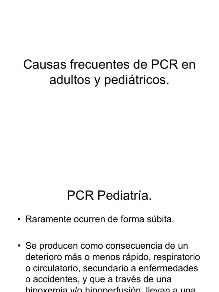 Causas Frecuentes de PCR en Adultos y Pediátricos | PDF