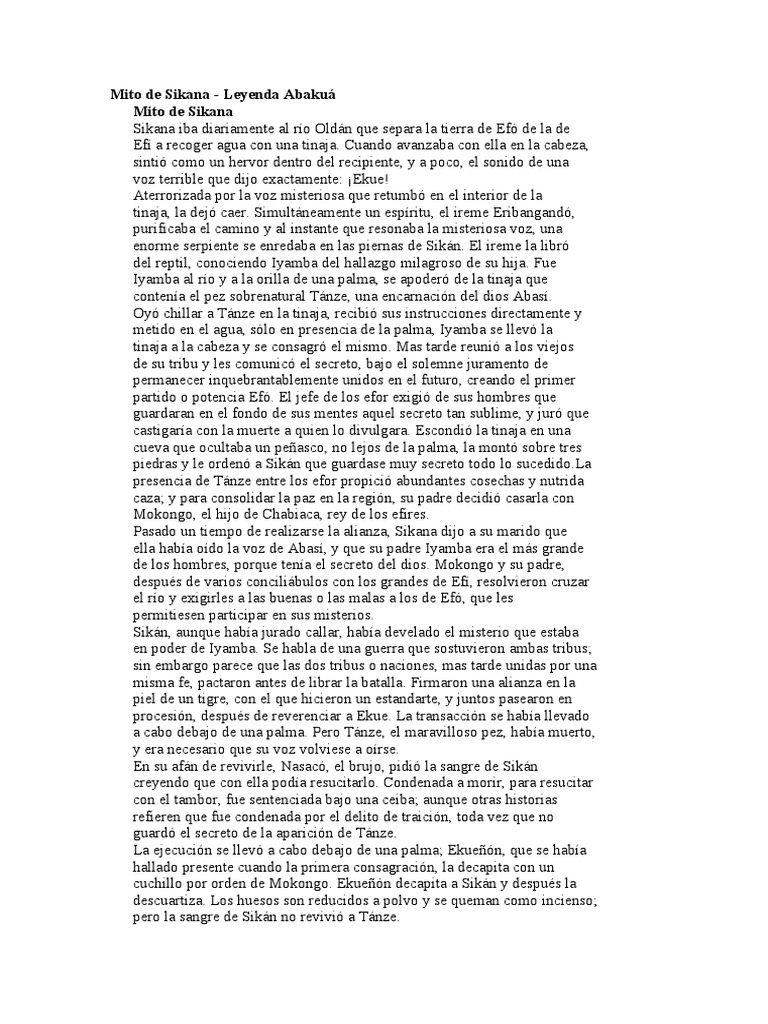 Mito de Sikana | PDF