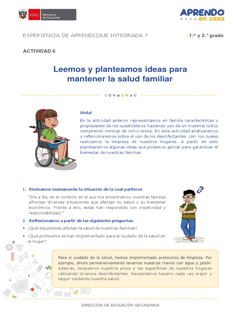 1y2 - Act.06 - Planteamos Ideas para Mantener La Salud Familiar ...