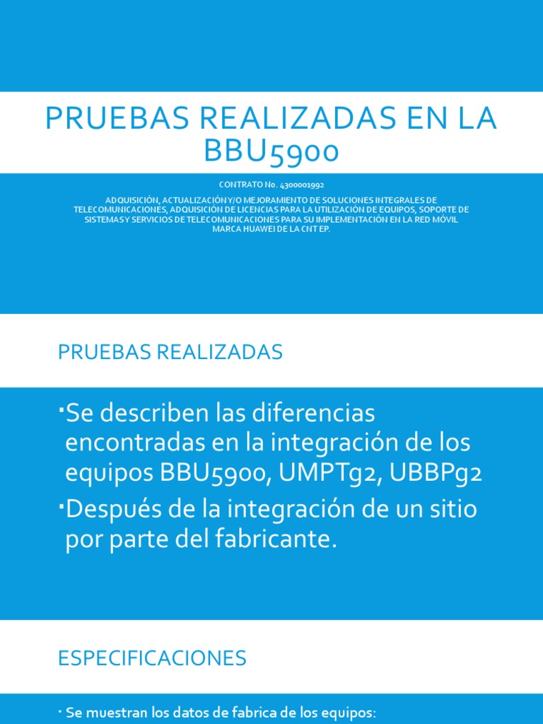 Pruebas BBU 5900 Despues de Integración | PDF | Software | Equipo de ...
