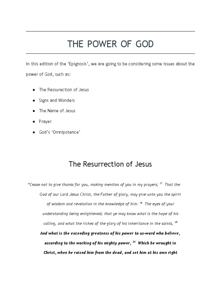 Epignosis - The Power of God | PDF