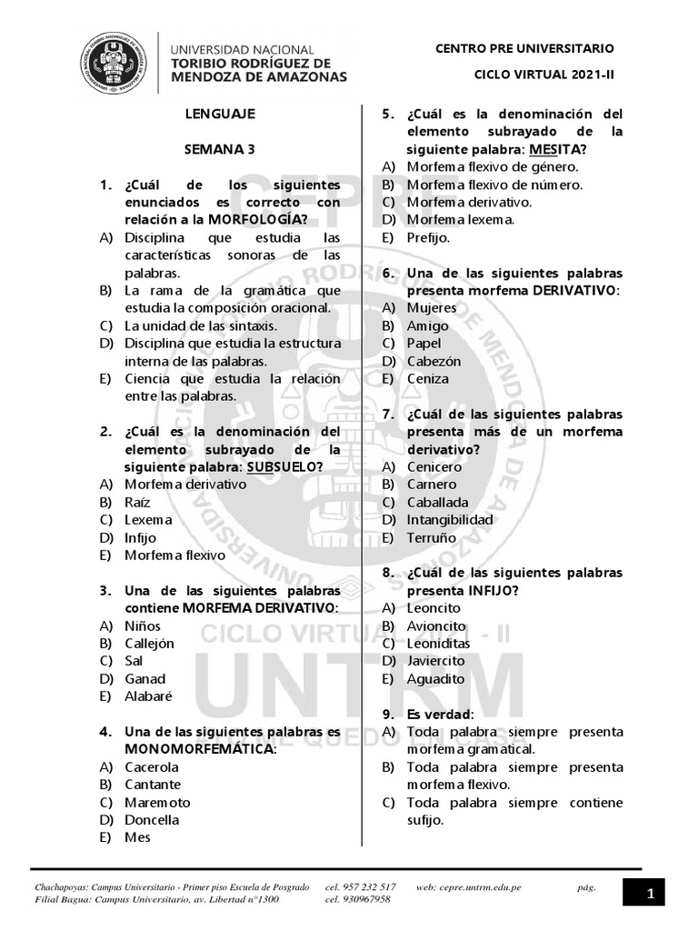 Lenguaje - Sem 3 | PDF