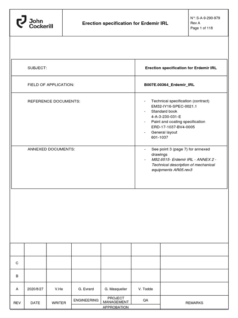 S-A-9-290-979-A-Erection Manual For Erdemir IRL | PDF