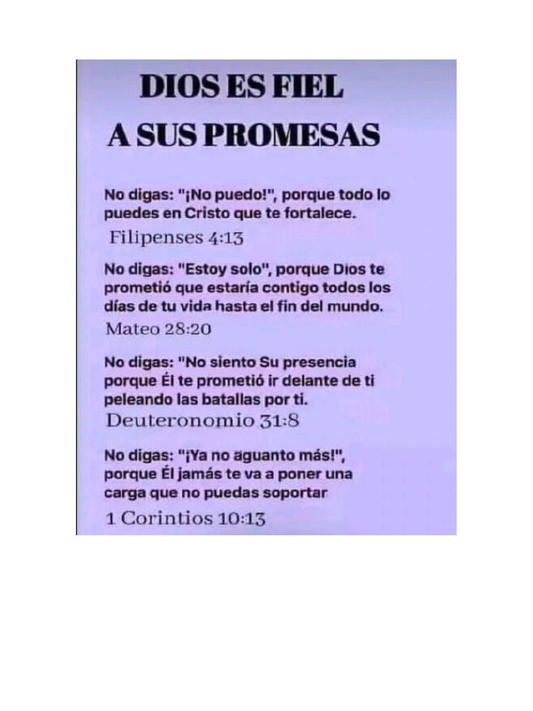Dios Es Fiel A Sus Promesas | PDF
