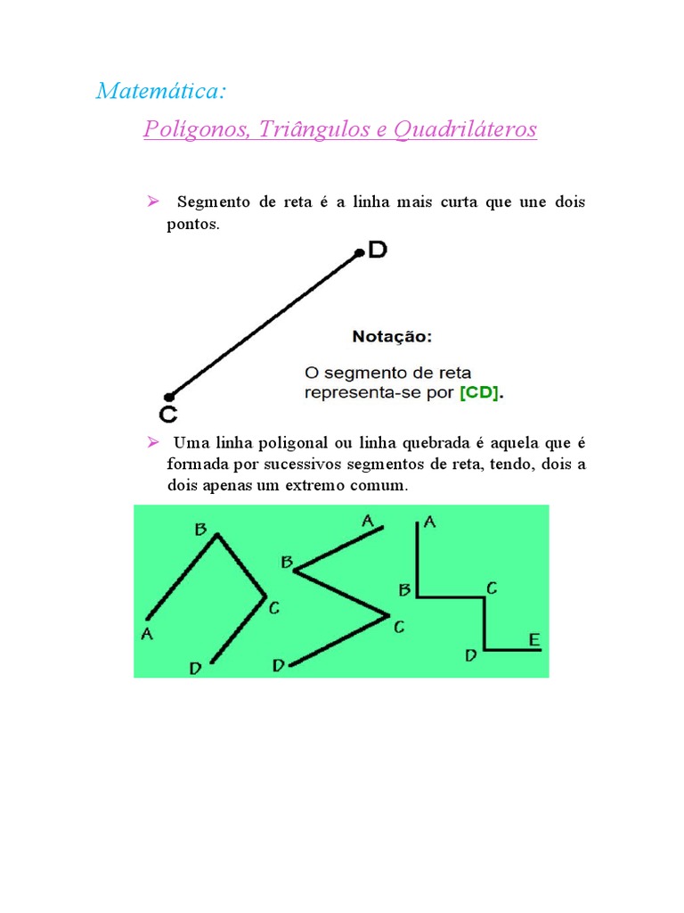 Polígonos Triângulos E Quadriláteros Pdf