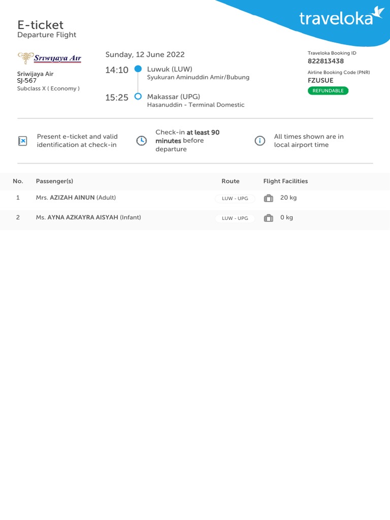 Andi Roy Hidayat-LUW-FZUSUE-UPG-FLIGHT - ORIGINATING | PDF | Service Industries | Transport