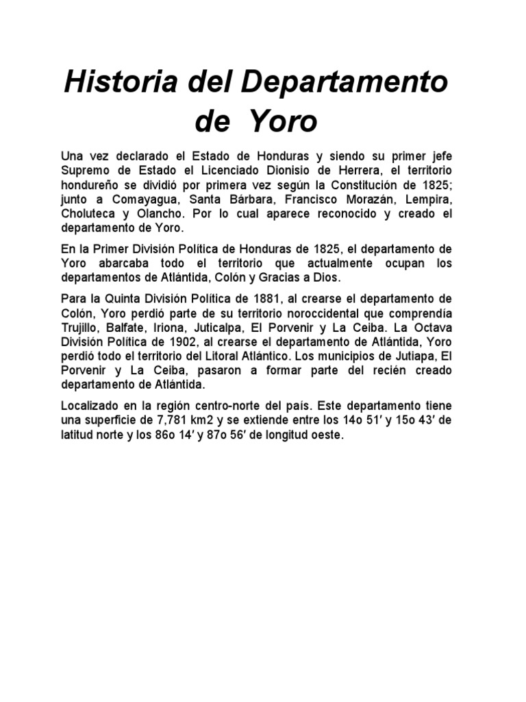 Departamento de Yoro | PDF