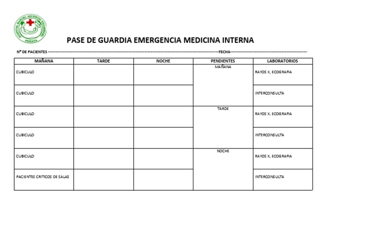 Modelo Pase de Guardia | PDF