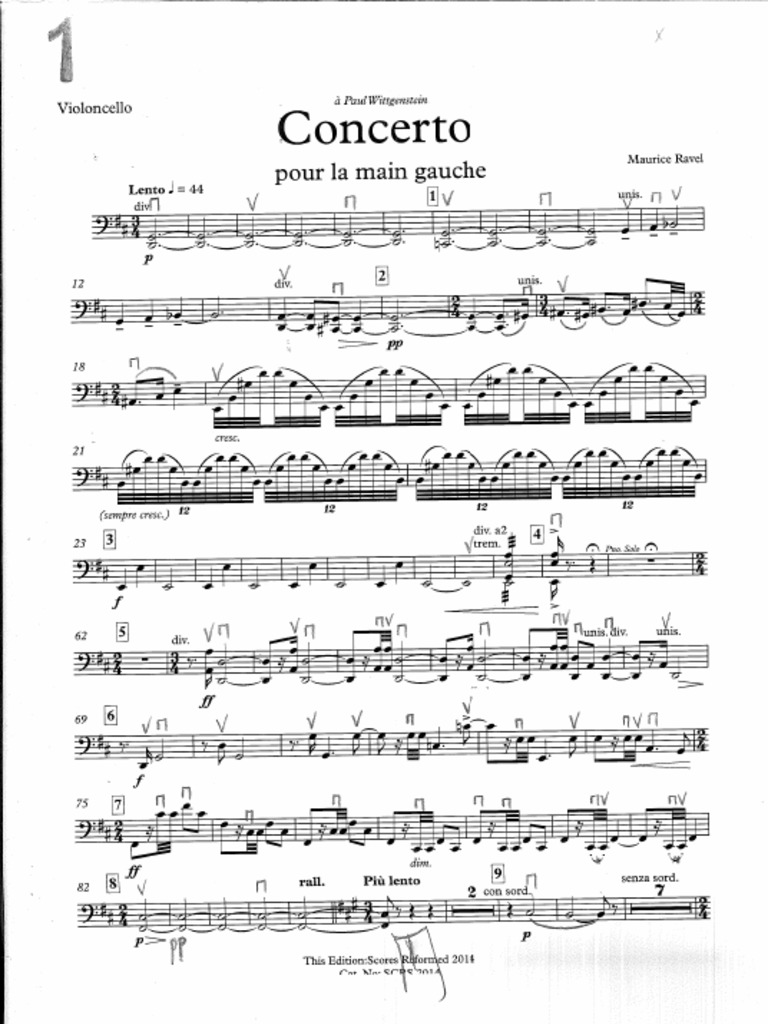 RAVEL - Concerto Pour La Main Gauche - 04 Cello | PDF