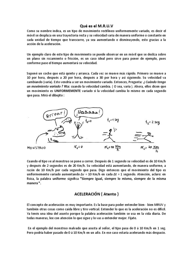 Qué Es El MRUV | PDF