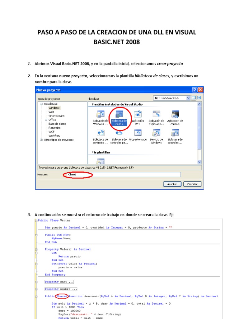 Crear DLL en VB - NET 2008 | PDF