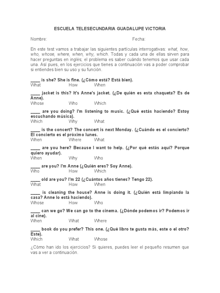 WH Questions | PDF