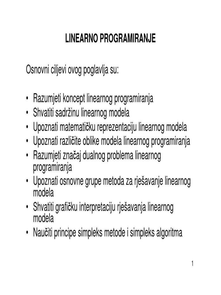 Linearno Programiranje | PDF