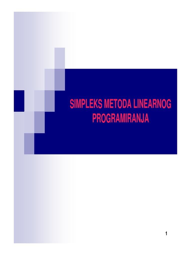 Simplex Metoda | PDF