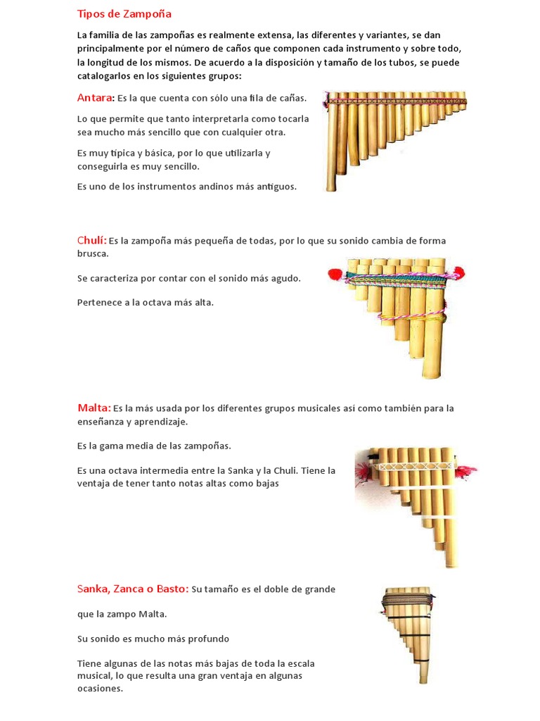Tipos de Zampoñas | PDF