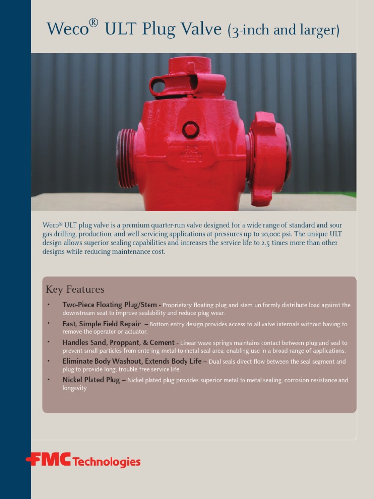 ULT Plug Valve (3-Inch and Larger) - FMC Technologies | PDF ...