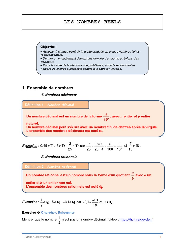 Nombres Réels | PDF | Nombre réel | Nombre rationnel