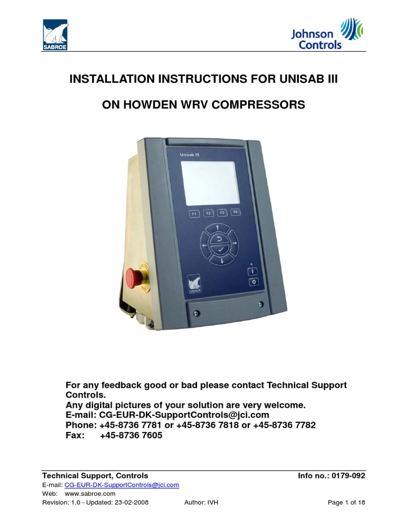 0179-092 UIII Retro-Fit HOWDEN WRV | PDF | Thermostat | Computer ...