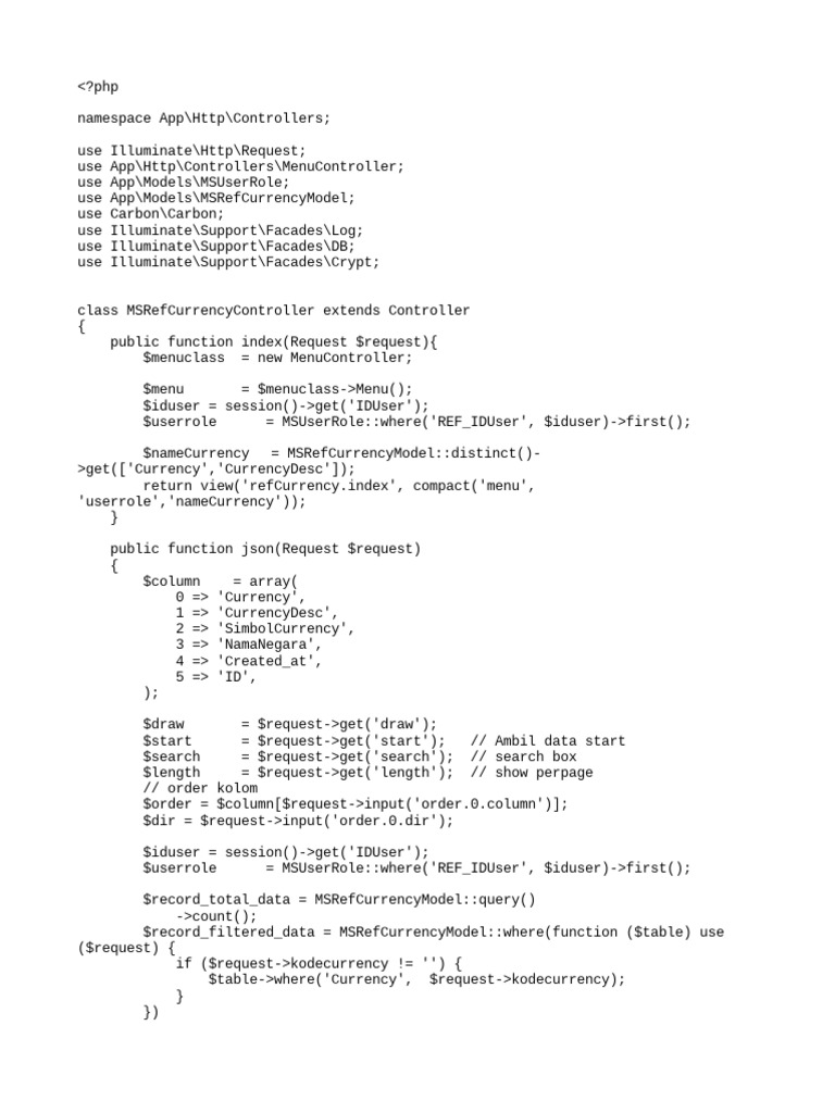 Ref Currency Controller | PDF | Database Index | Computing