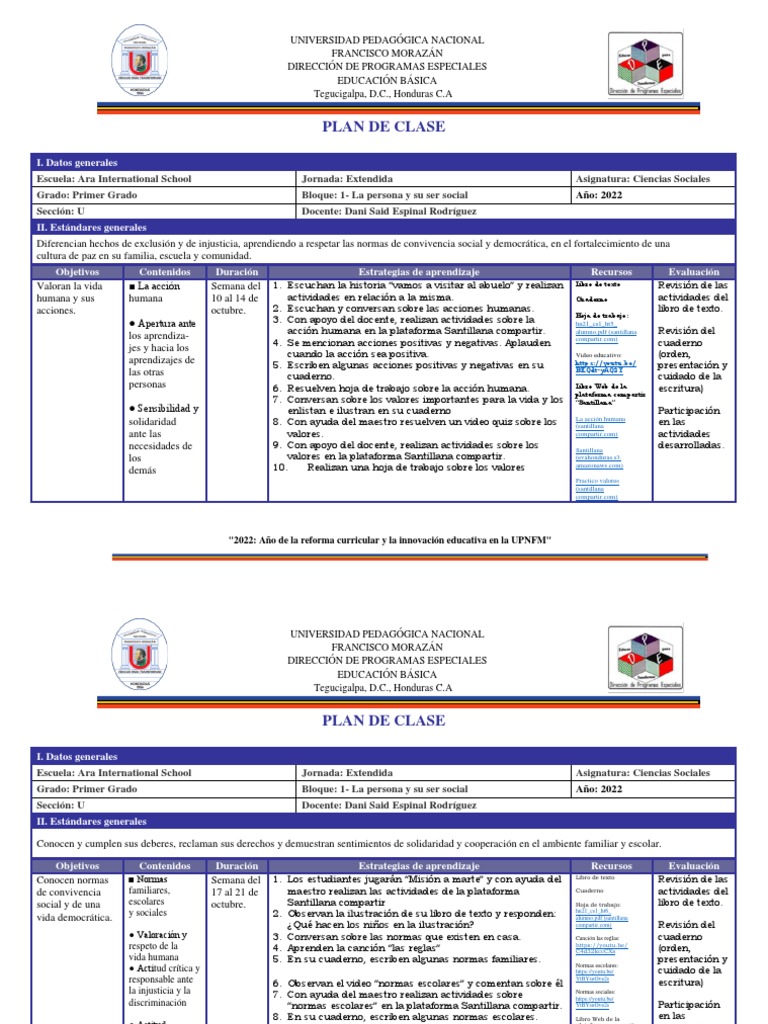 Planes de Ciencias Sociales Formato Nuevo | PDF